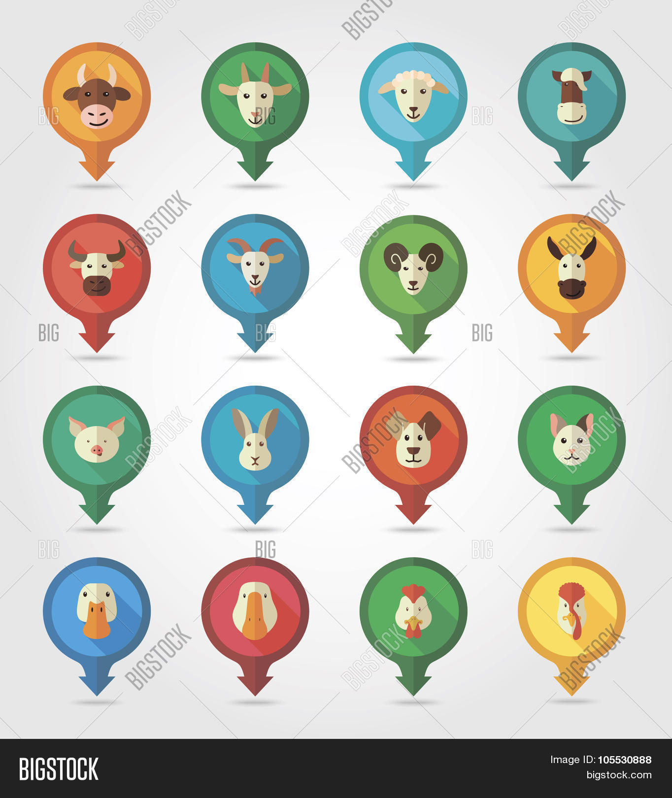 Farm Animals Mapping Vector & Photo (Free Trial) | Bigstock