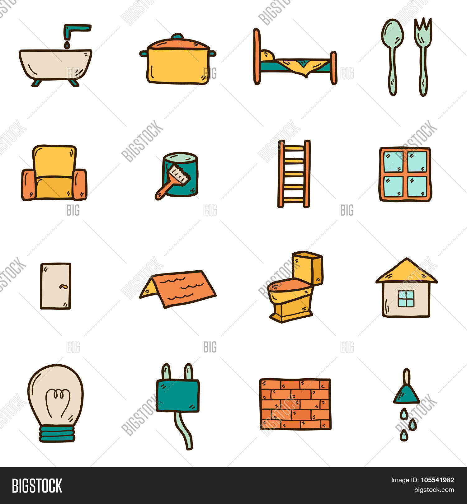 Home Remodeling Icons Vector & Photo (Free Trial) | Bigstock