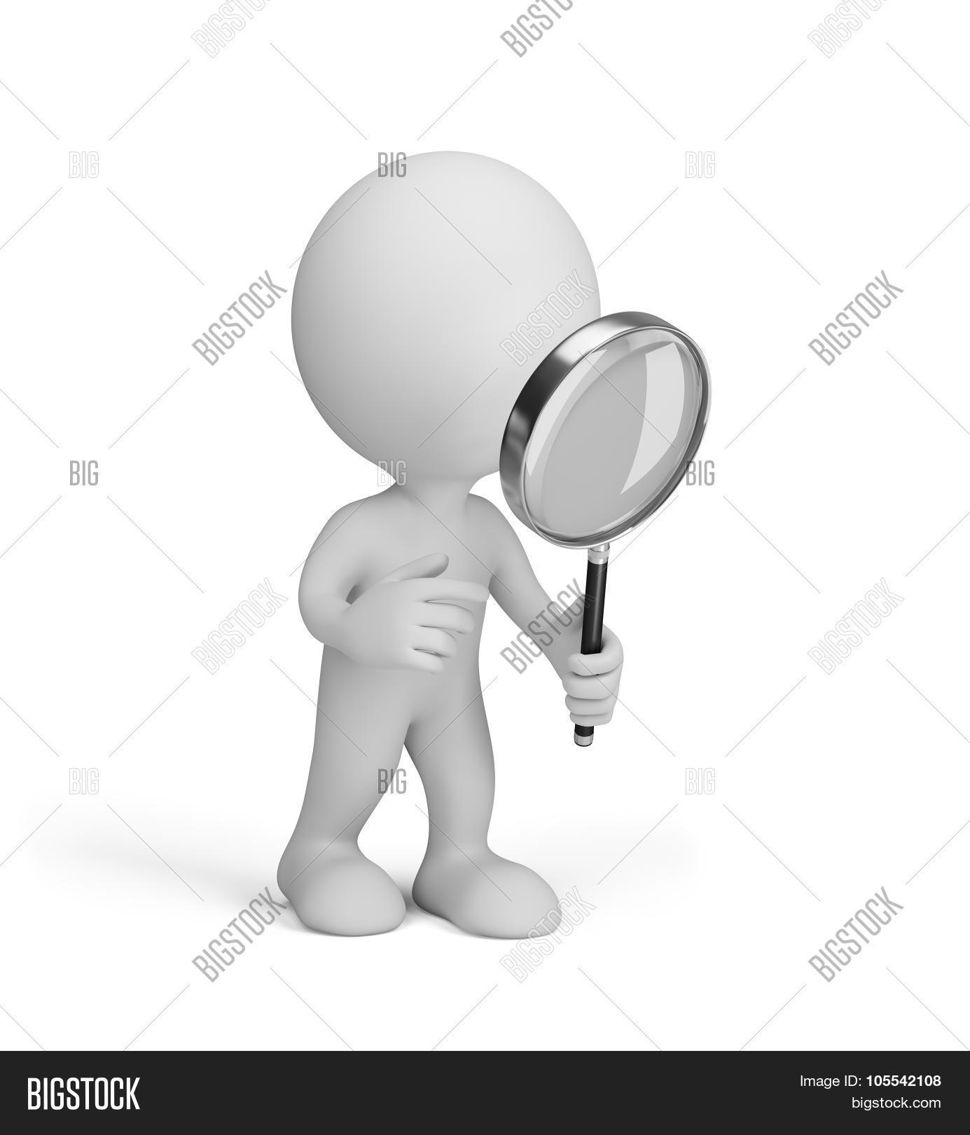 3D Man Magnifying Image & Photo (Free Trial) | Bigstock