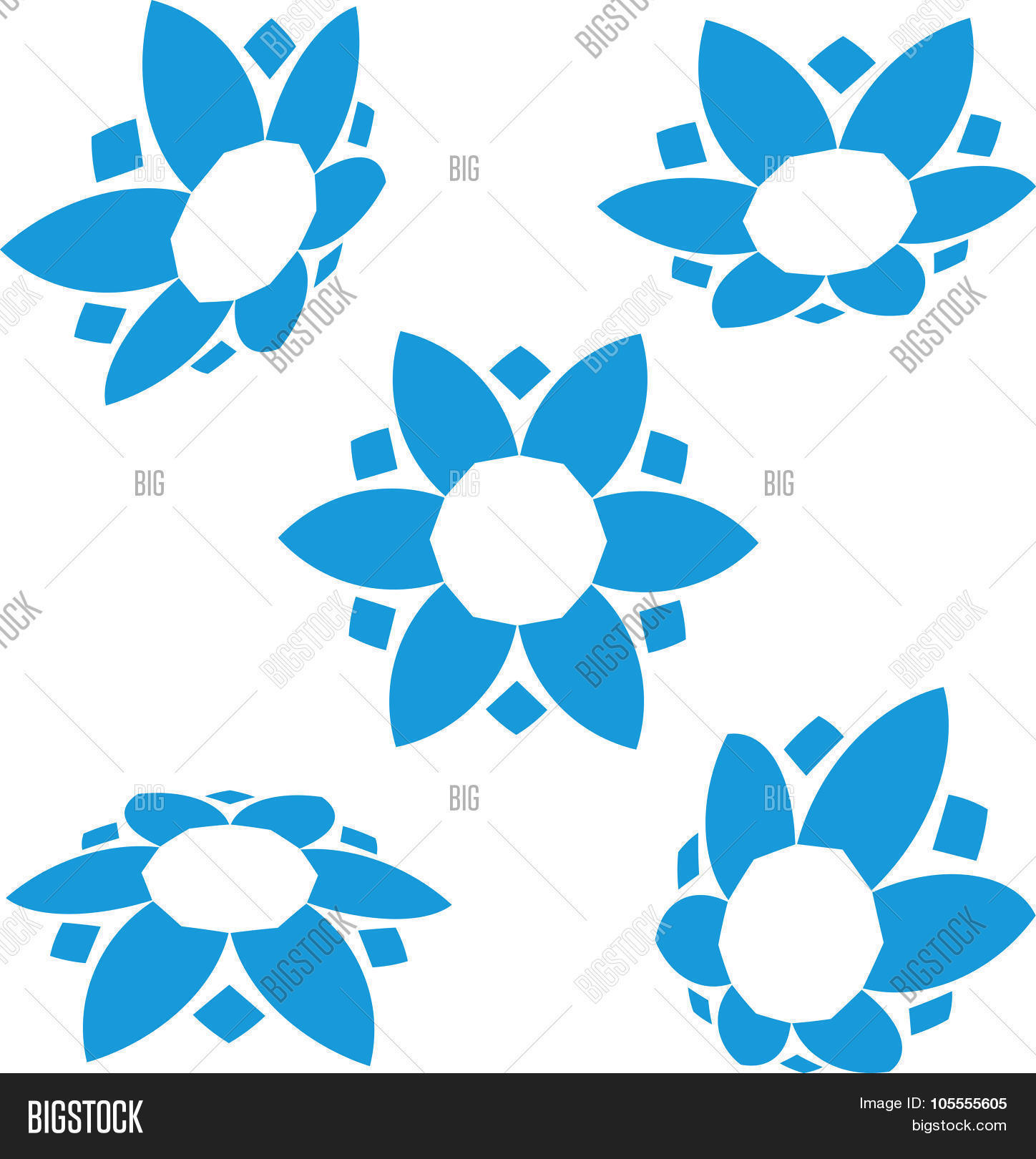 Blue Flower Icons Vector & Photo (Free Trial) | Bigstock