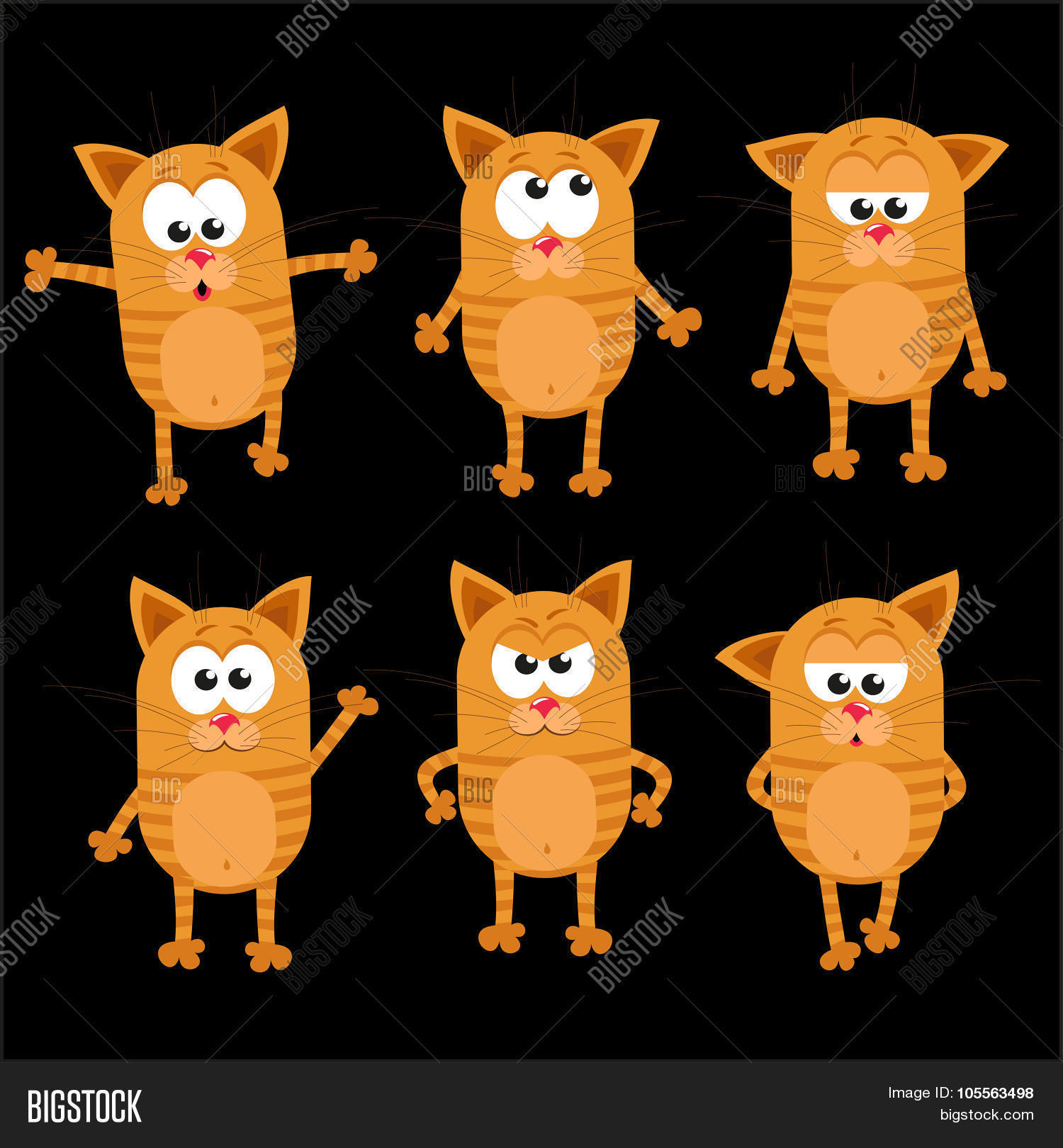 Red Cartoon Cats Vector & Photo (Free Trial) | Bigstock