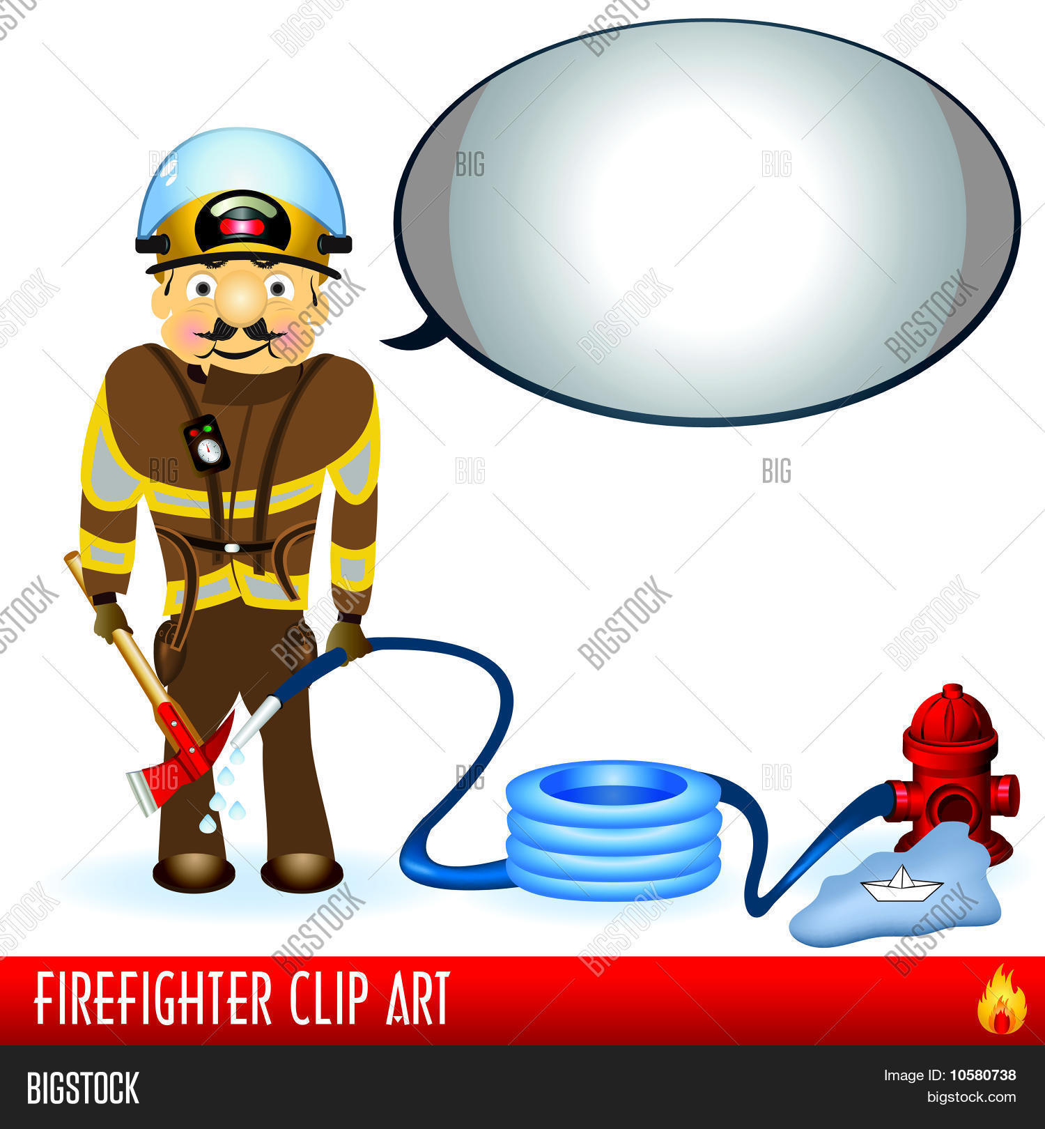 Firefighter Clip Art Vector & Photo (Free Trial) | Bigstock