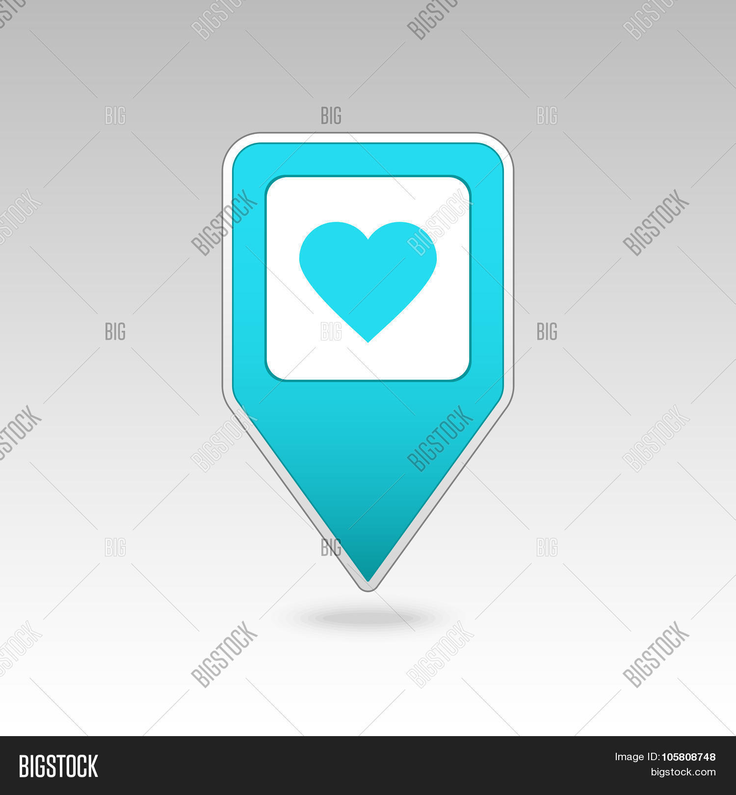 Heart Pin Map Icon. Vector & Photo (Free Trial) | Bigstock