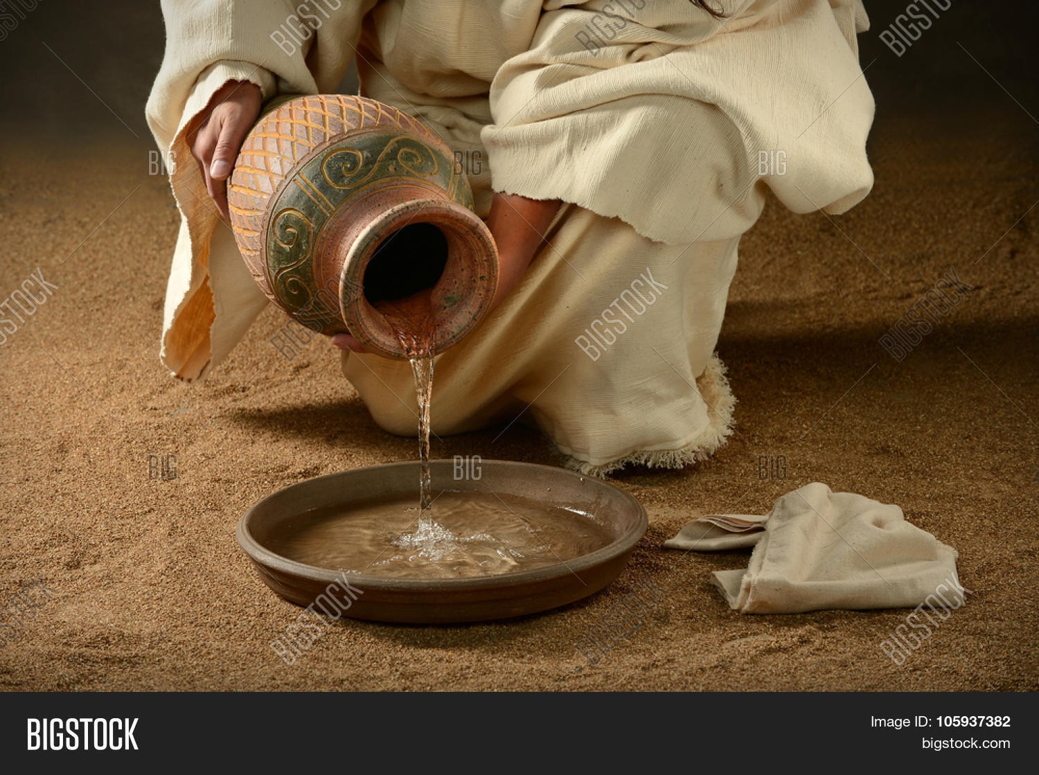 Jesus Pouring Water Image & Photo (Free Trial) | Bigstock