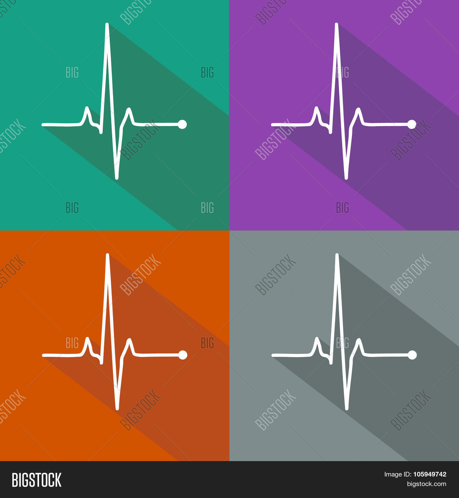 Vector y foto Vector Pulse Icons (prueba gratis) | Bigstock