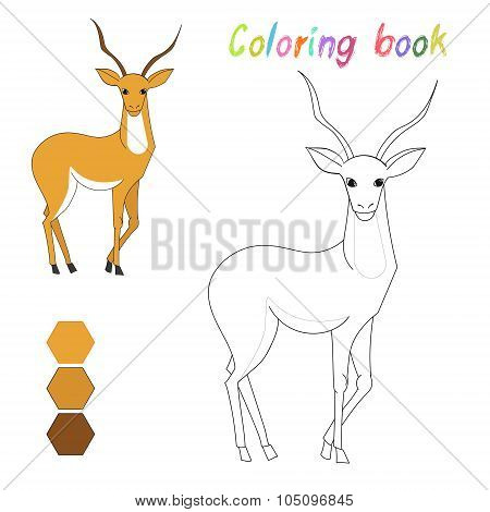 Coloring Book Gazelle Vector & Photo (Free Trial) | Bigstock