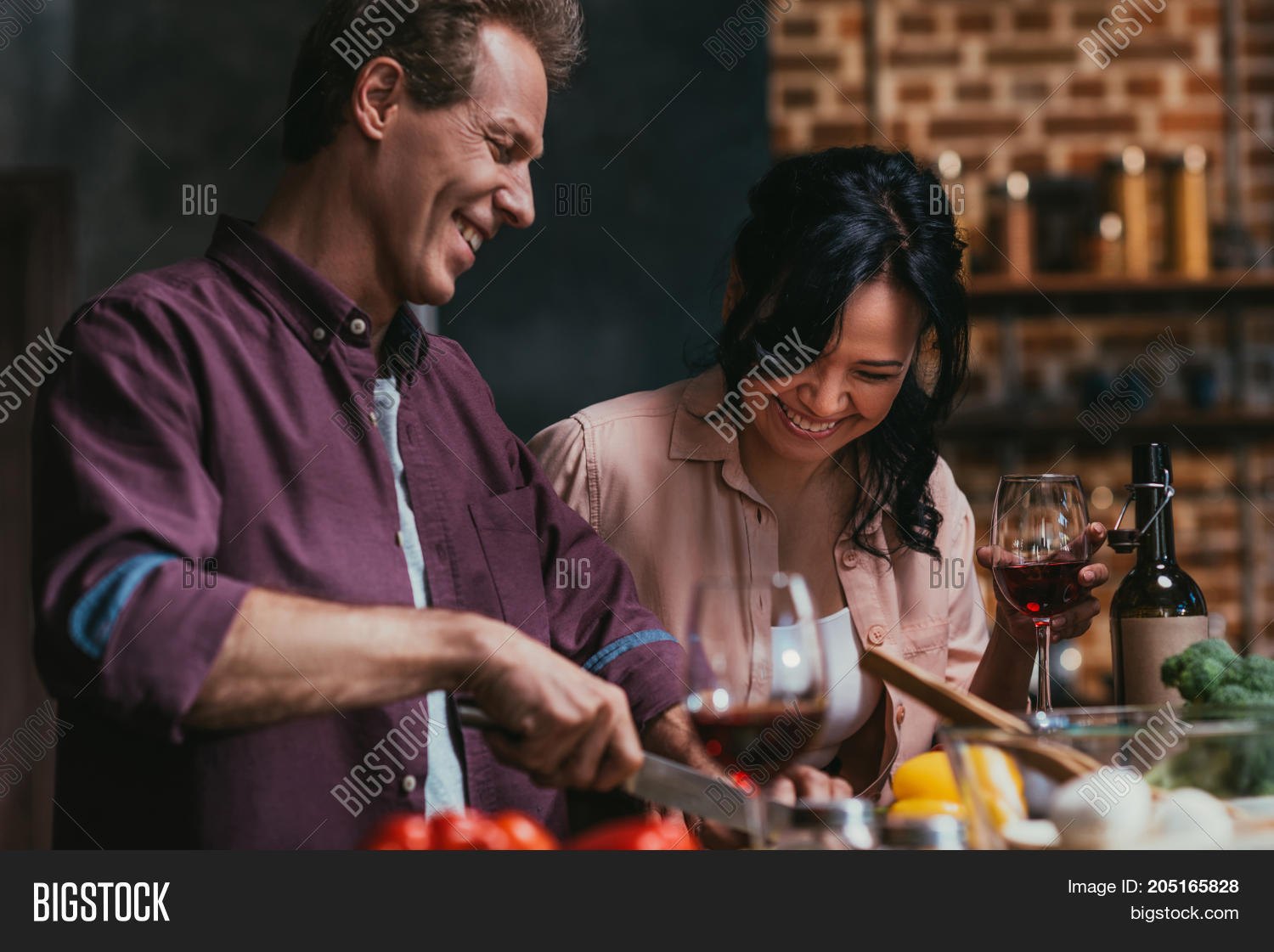 Couple Cooking Dinner Image & Photo (Free Trial) | Bigstock