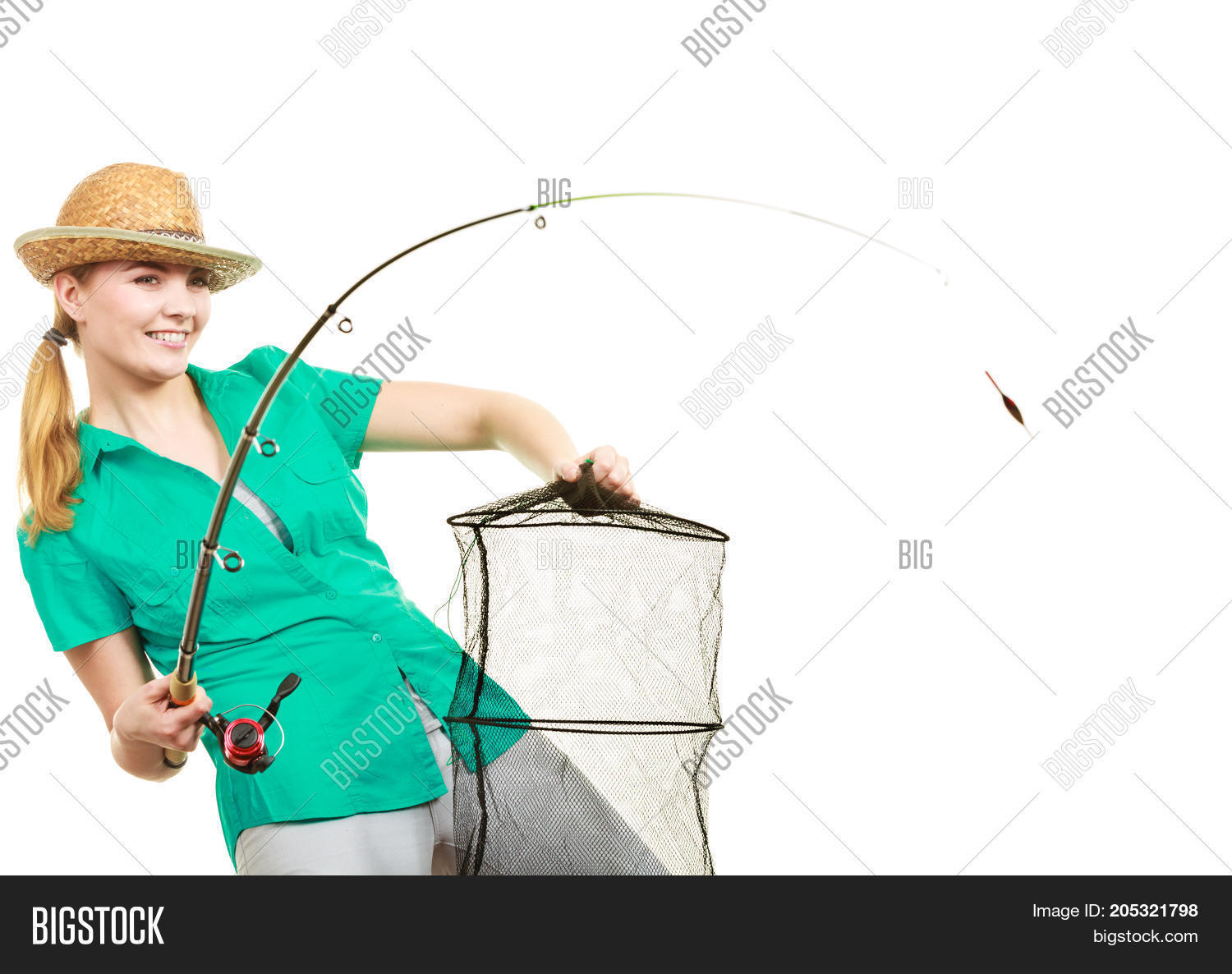 Woman Fishing Rod, Image & Photo (Free Trial) | Bigstock