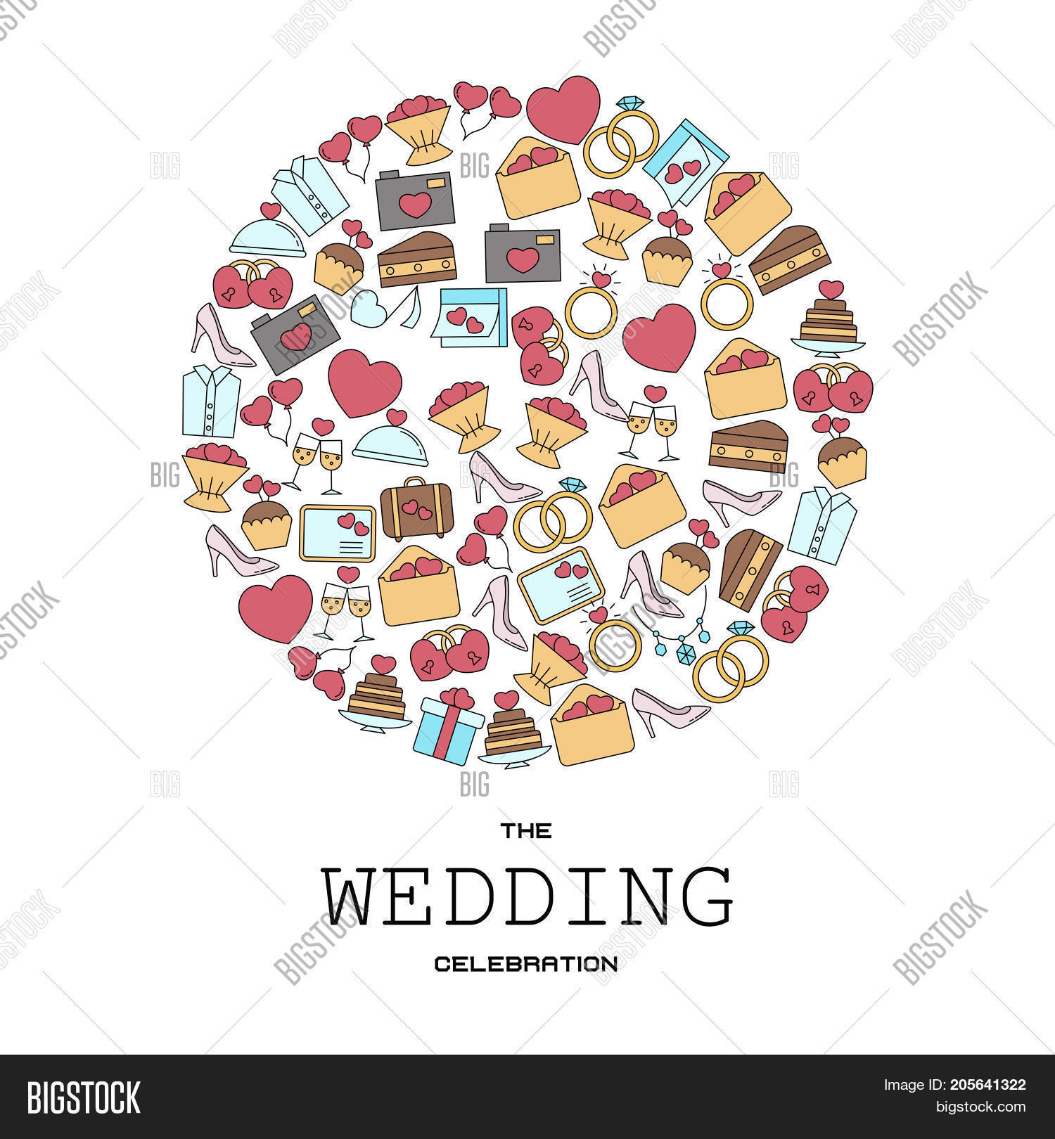 Wedding Symbols Set Vector & Photo (Free Trial) | Bigstock