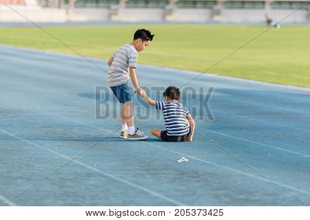 Boy Help Each Other On Image & Photo (Free Trial) | Bigstock