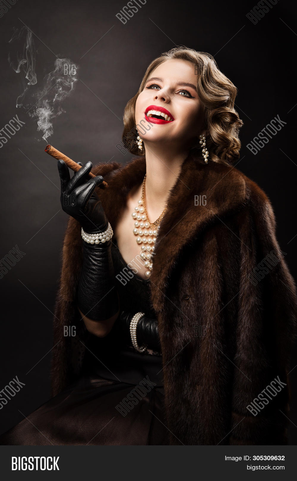 Retro Woman Smoking Image & Photo (Free Trial) | Bigstock