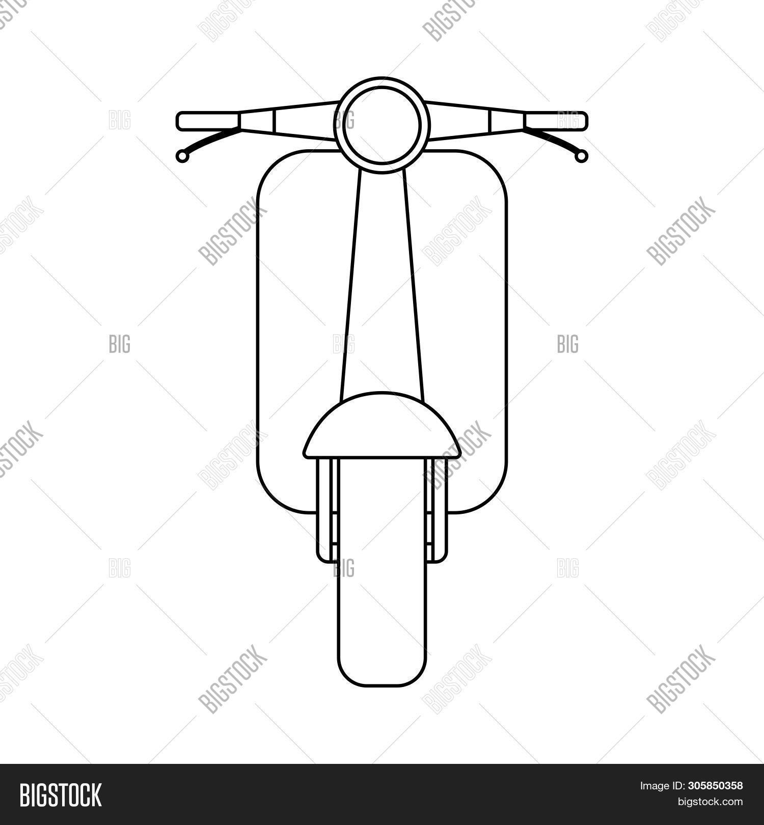 Scooter Icon. Outline Vector & Photo (Free Trial) | Bigstock