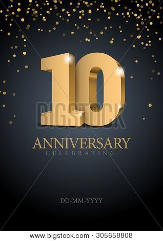 Anniversary 10. Gold Vector & Photo (Free Trial) | Bigstock
