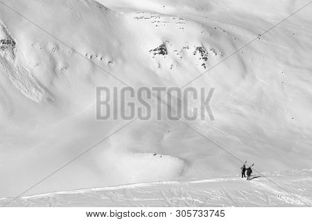 Two Skiers Skis On His Image & Photo (Free Trial) | Bigstock