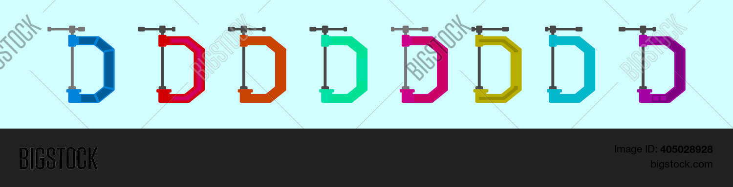 Set Clamp Cartoon Vector & Photo (Free Trial) | Bigstock