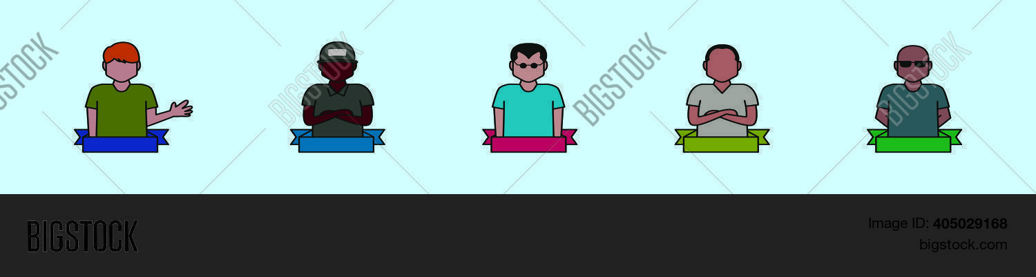 Set Bouncer Cartoon Vector & Photo (Free Trial) | Bigstock