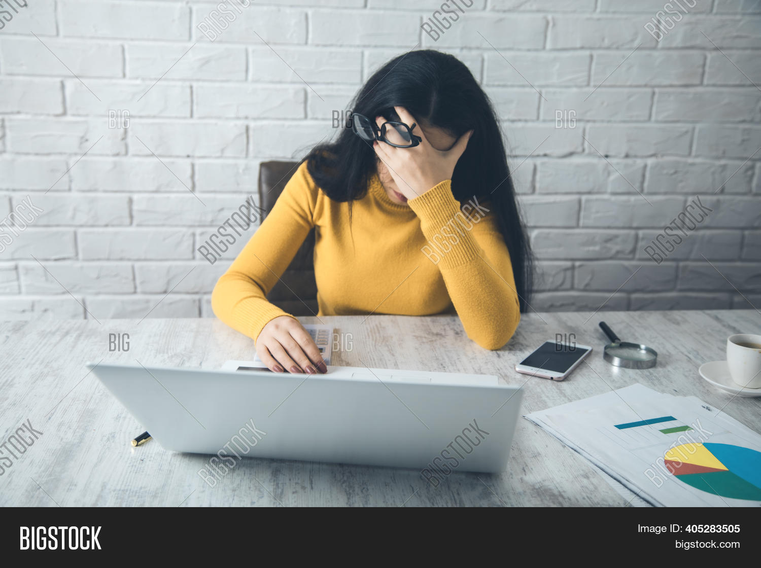 Sad Woman Office Table Image & Photo (Free Trial) | Bigstock