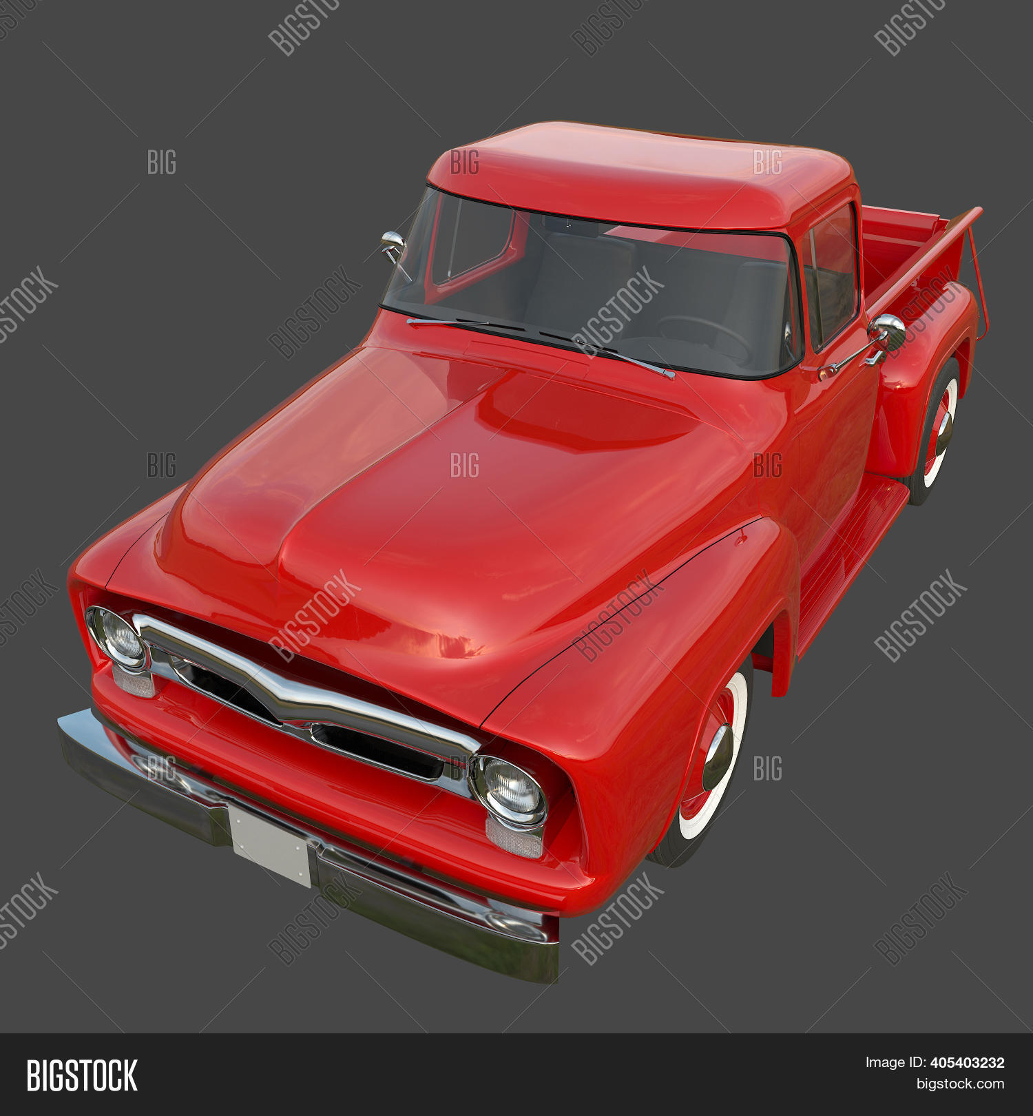 Red Pickup Truck On Image & Photo (Free Trial) | Bigstock