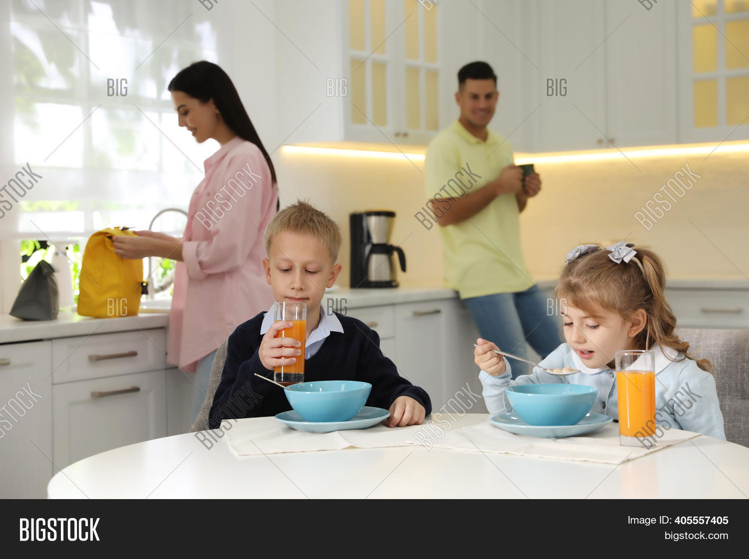 Kids Having Breakfast Image & Photo (Free Trial) | Bigstock