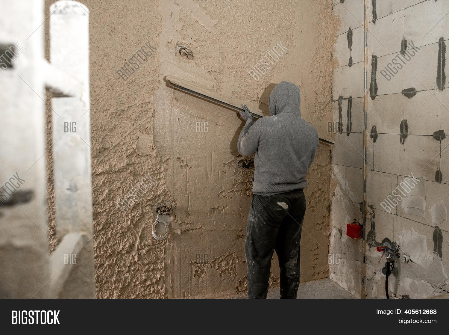 Worker Polishes Wall Image & Photo (Free Trial) | Bigstock