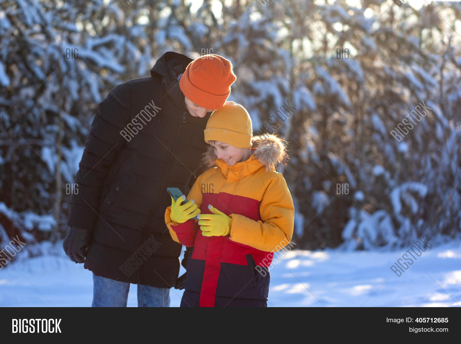Two Brothers Winter Image & Photo (Free Trial) | Bigstock