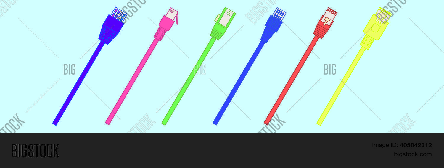Set Cable Rj45 Vector & Photo (Free Trial) | Bigstock