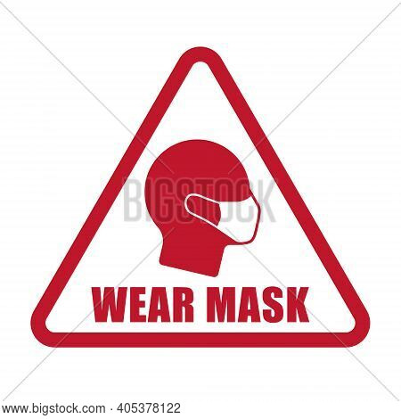 Wear Mask Warning Vector & Photo (Free Trial) | Bigstock