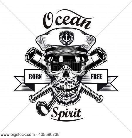Ship Captain Emblem Vector & Photo (Free Trial) | Bigstock