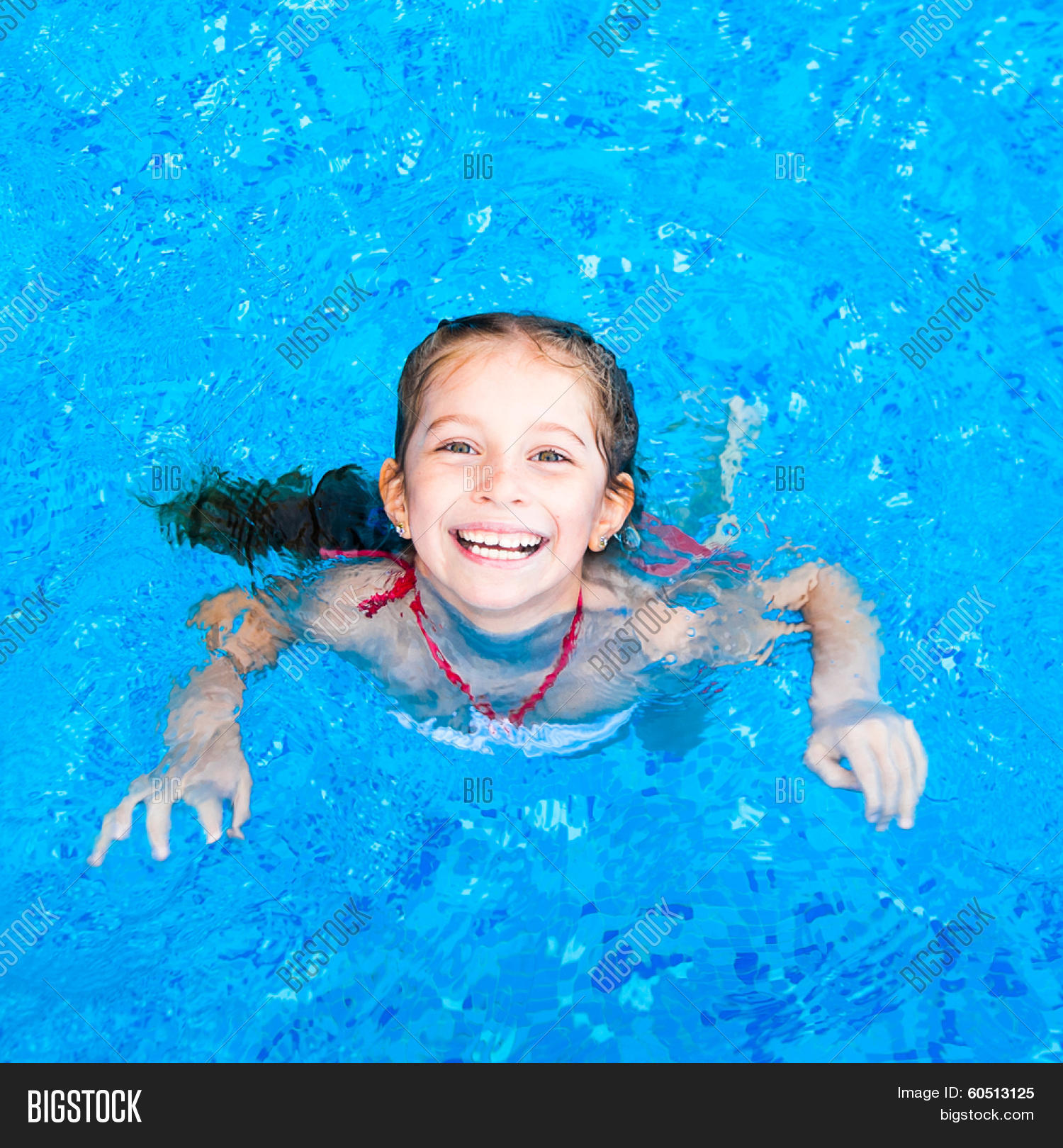 Happy Little Girl Pool Image & Photo (Free Trial) | Bigstock