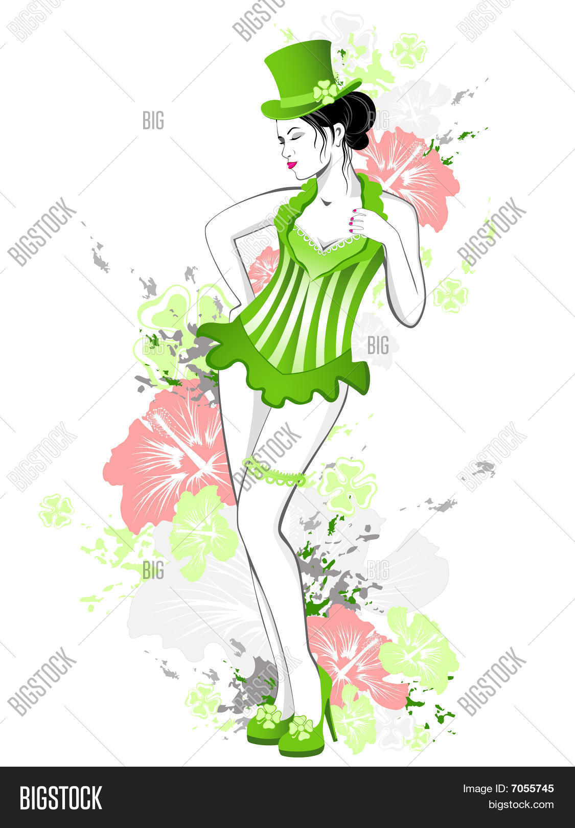 Beautiful Girl Green Vector & Photo (Free Trial) | Bigstock