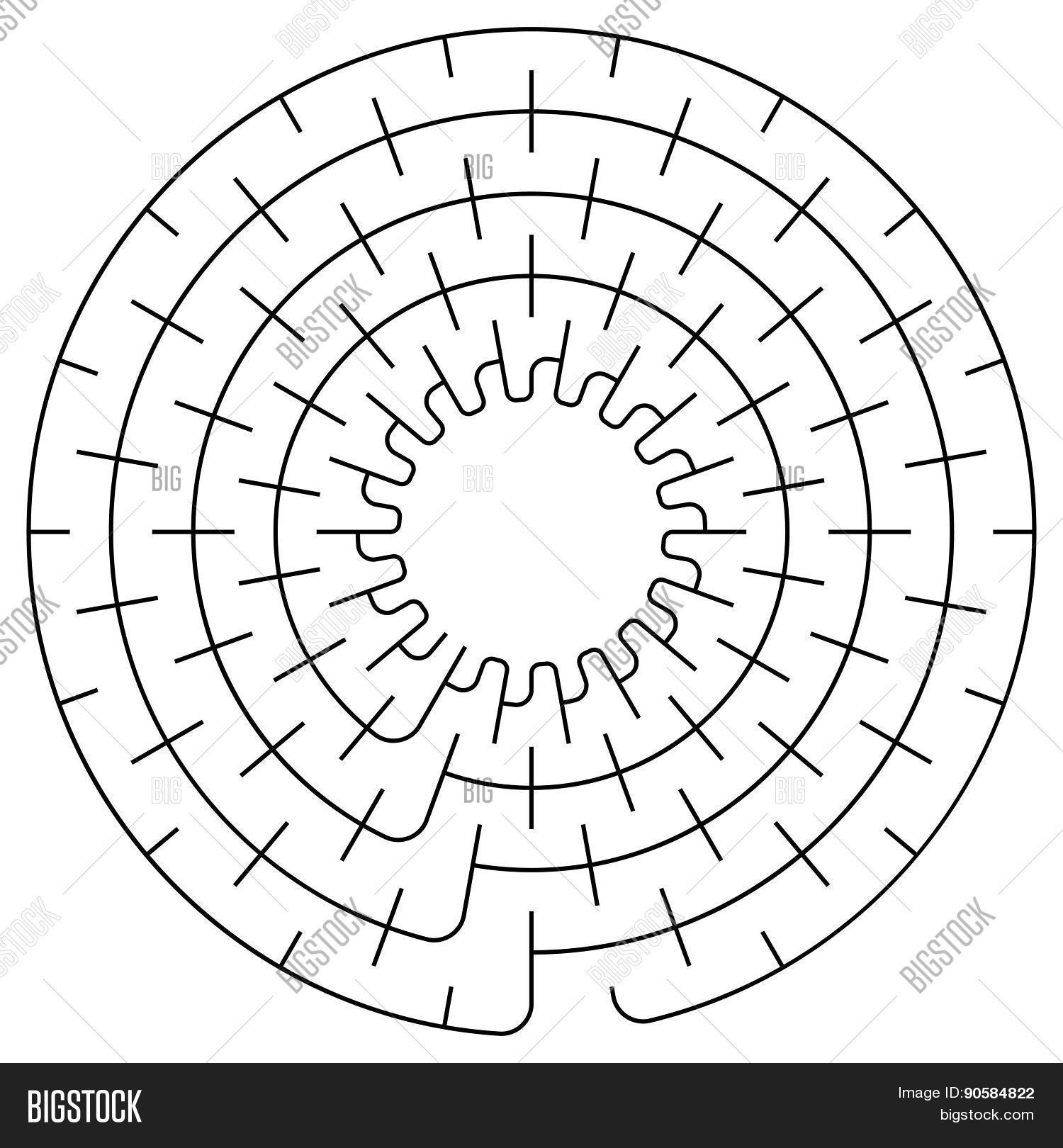 Black Round Maze Vector & Photo (Free Trial) | Bigstock