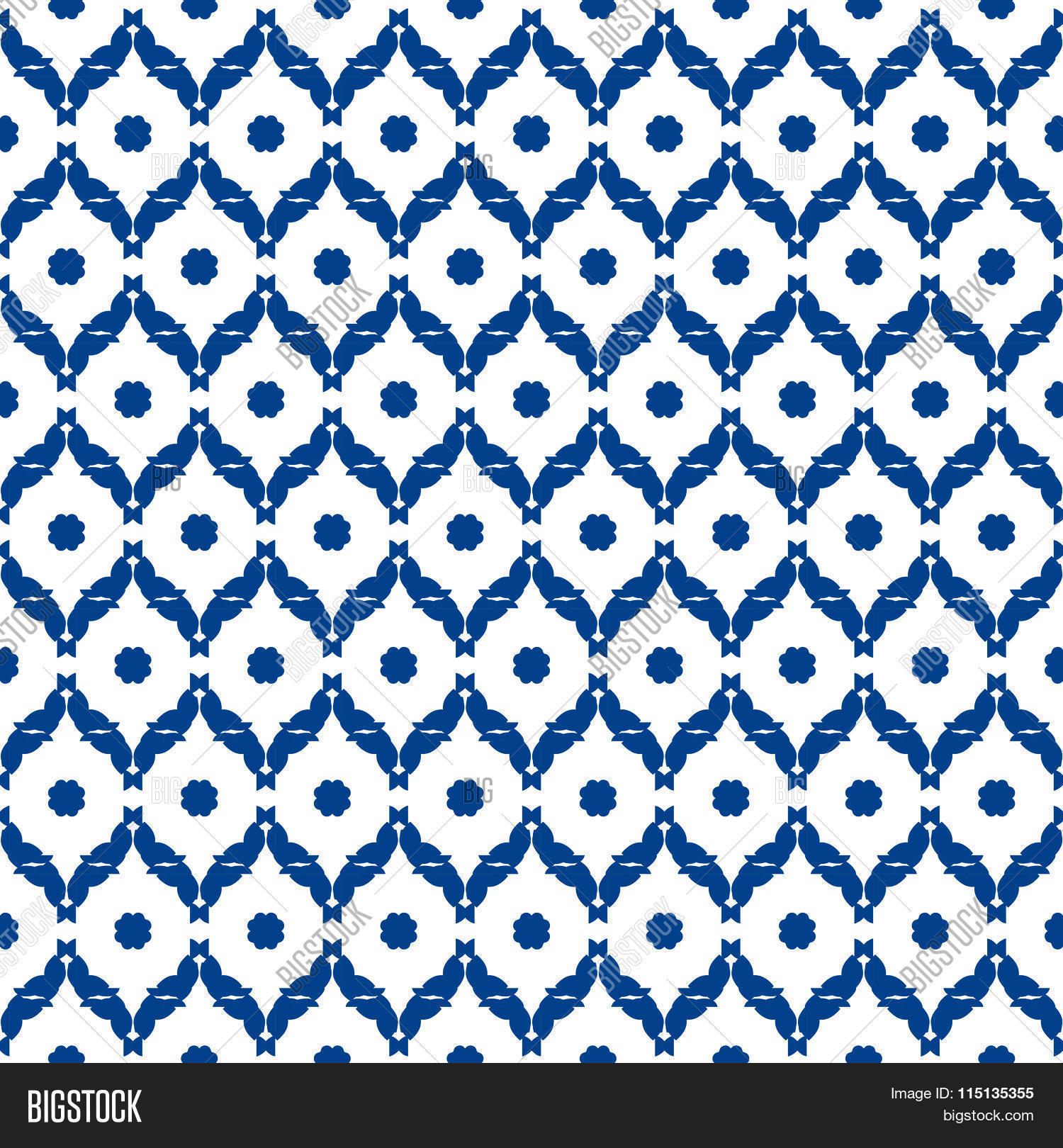 Blue White Moroccan Vector & Photo (Free Trial) | Bigstock