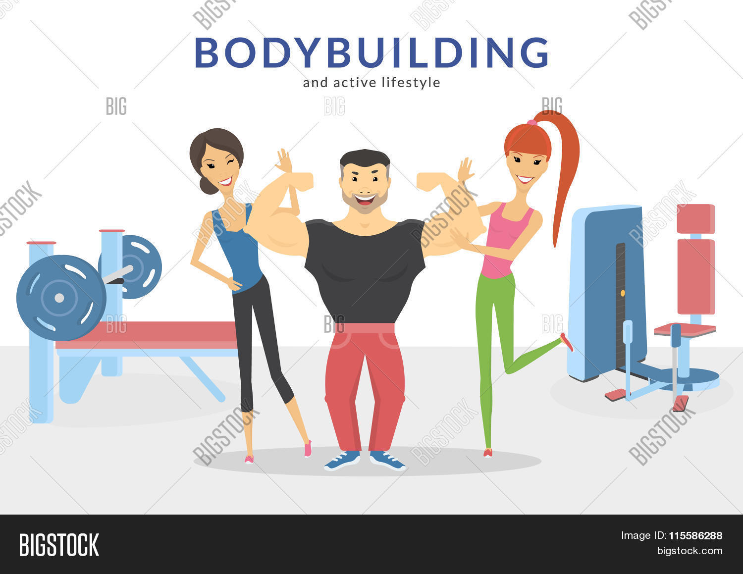 Happy Bodybuilder Two Vector & Photo (Free Trial) | Bigstock