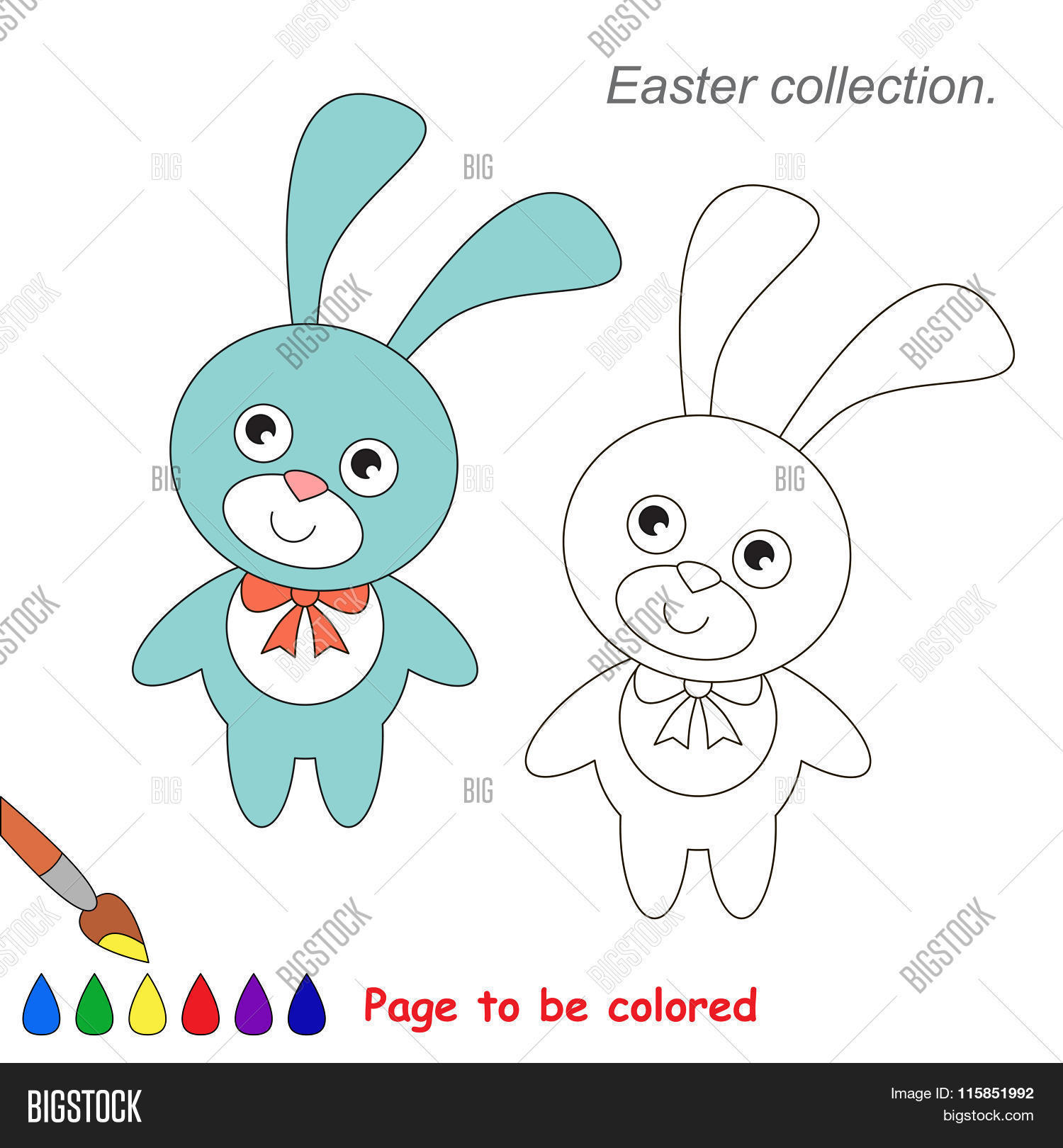 Pink Blue Bunny Be Vector & Photo (Free Trial) | Bigstock