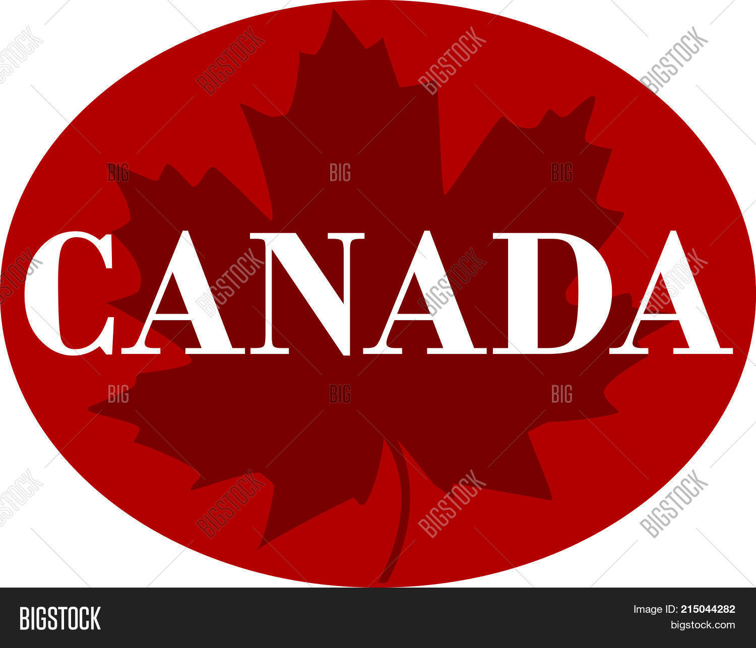 Red Circle Maple Leaf Vector & Photo (Free Trial) | Bigstock