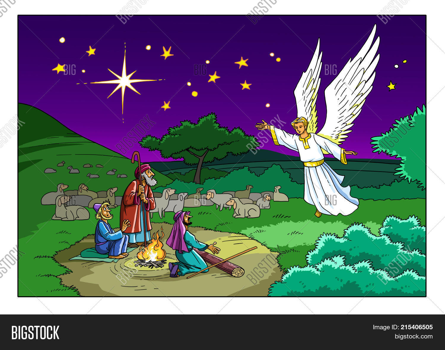 Angel Visits Shepherds Image & Photo (Free Trial) | Bigstock