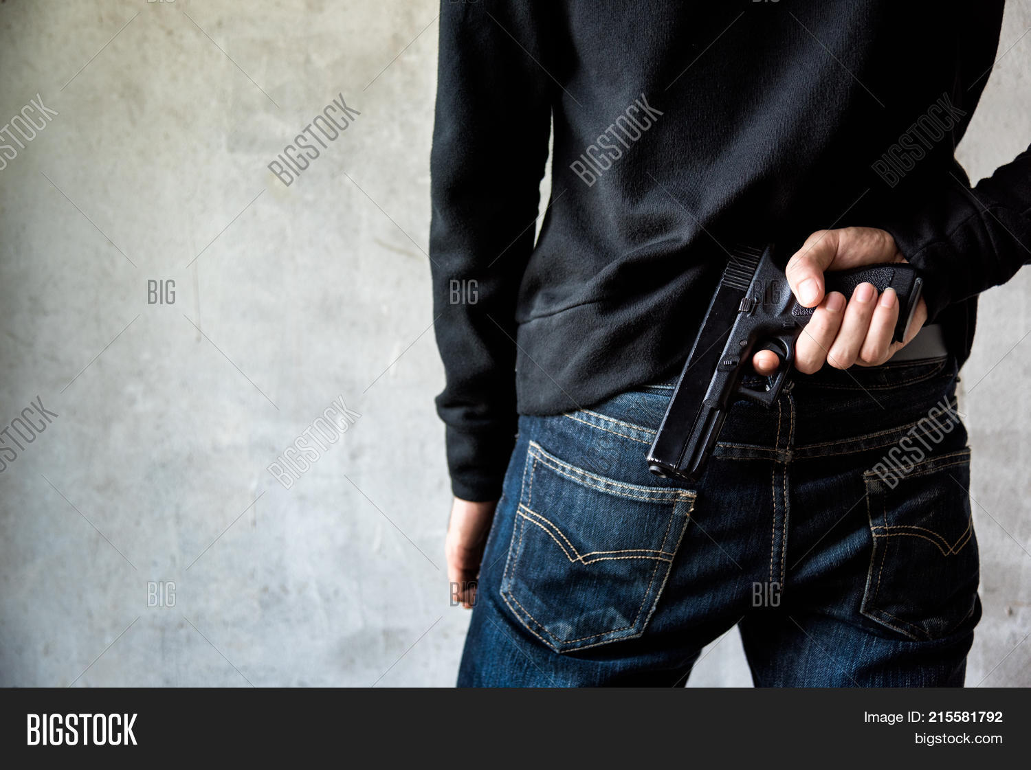 Man Hid Gun Behind Image & Photo (Free Trial) | Bigstock