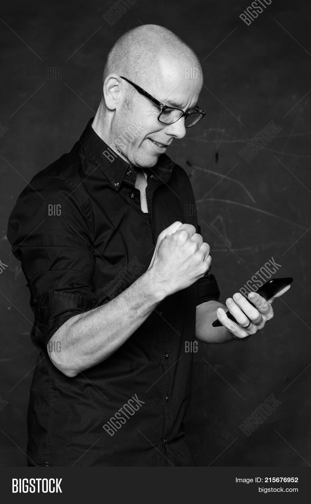 Man Cell Front Black Image & Photo (Free Trial) | Bigstock