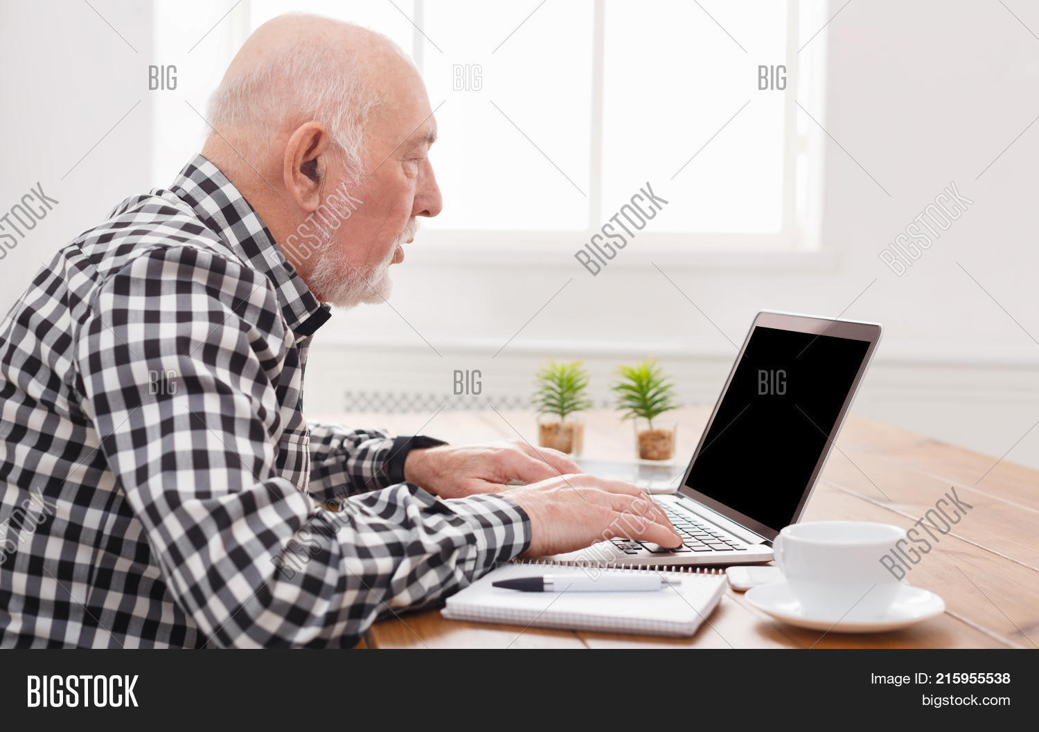 Senior Man Using Image & Photo (Free Trial) | Bigstock