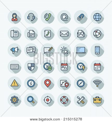 Vector thin line icons set and graphic design. Illustration with ...
