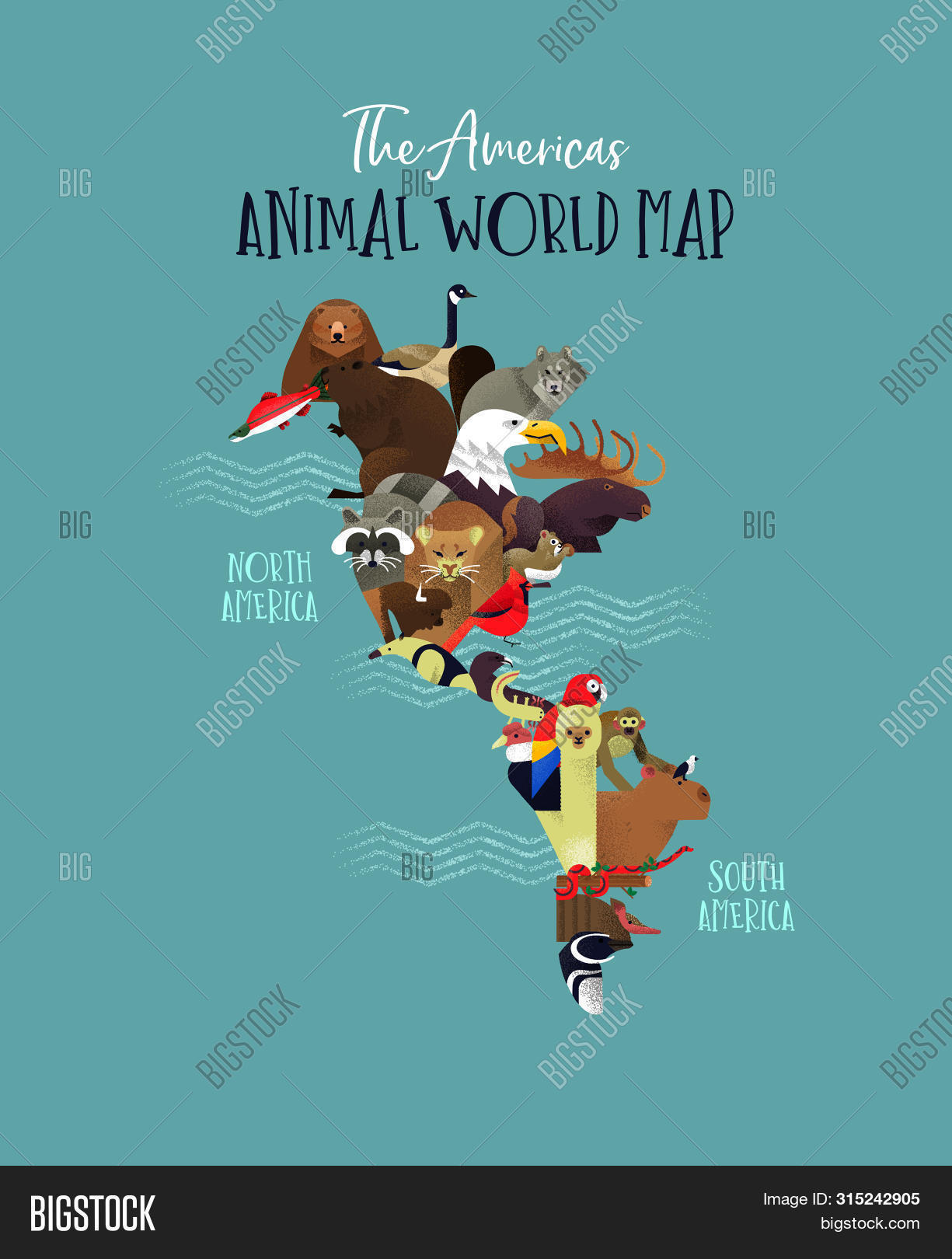 Americas Map Made Vector & Photo (Free Trial) | Bigstock