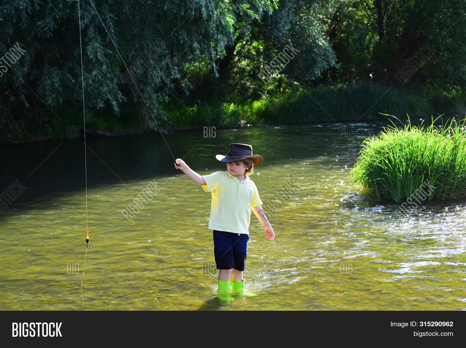 Kids Fishing. Little Image & Photo (Free Trial) | Bigstock