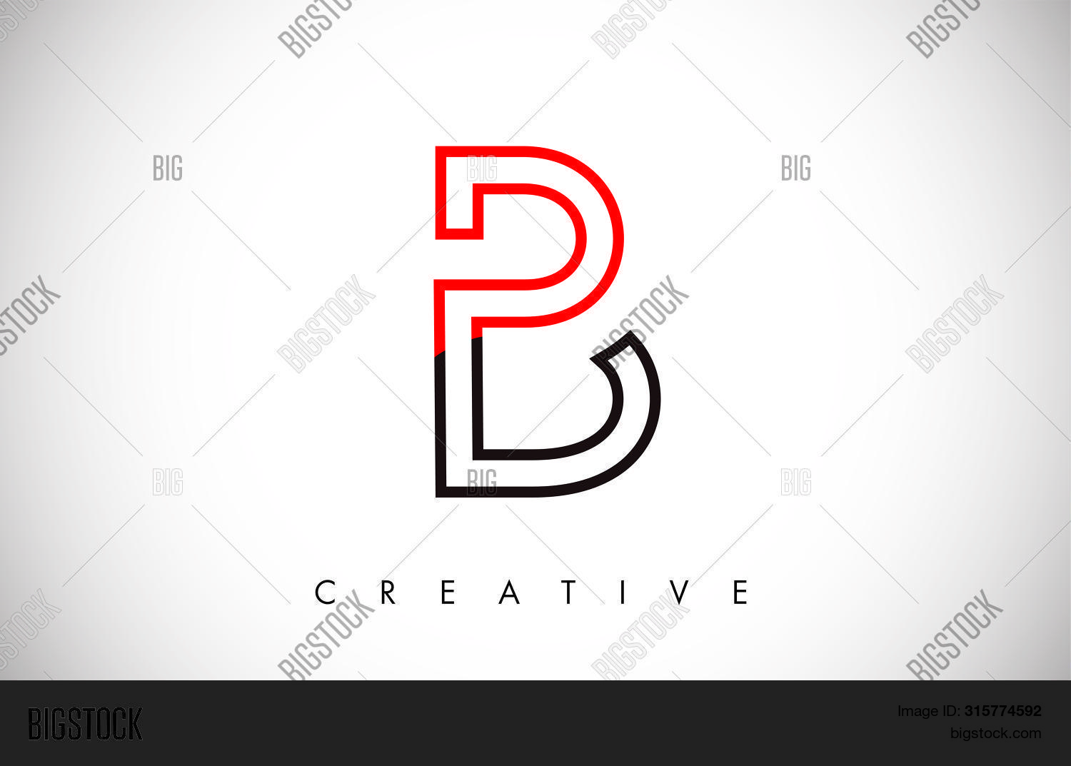 B Red Black Letter Vector & Photo (Free Trial) | Bigstock