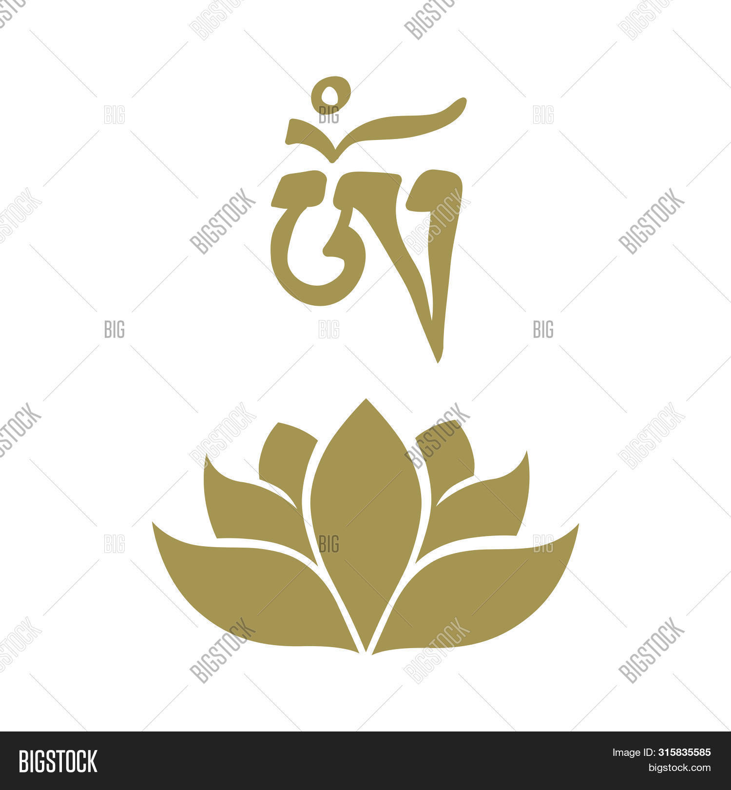 Lotus Flower Om Vector & Photo (Free Trial) | Bigstock