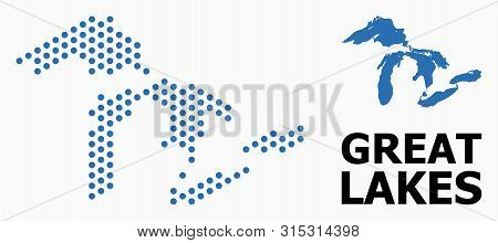 Pixel Map Great Lakes Vector & Photo (Free Trial) | Bigstock