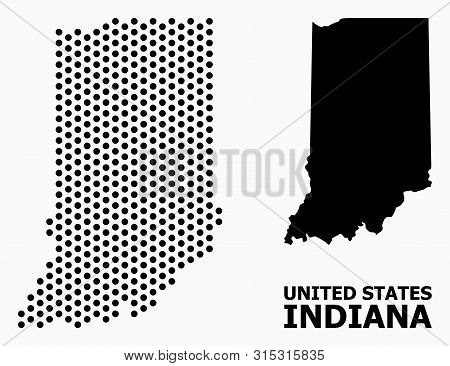 Pixel Map Indiana Vector & Photo (Free Trial) | Bigstock