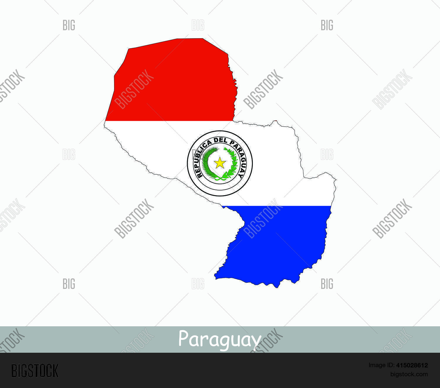 Paraguay Flag Map. Vector & Photo (Free Trial) | Bigstock