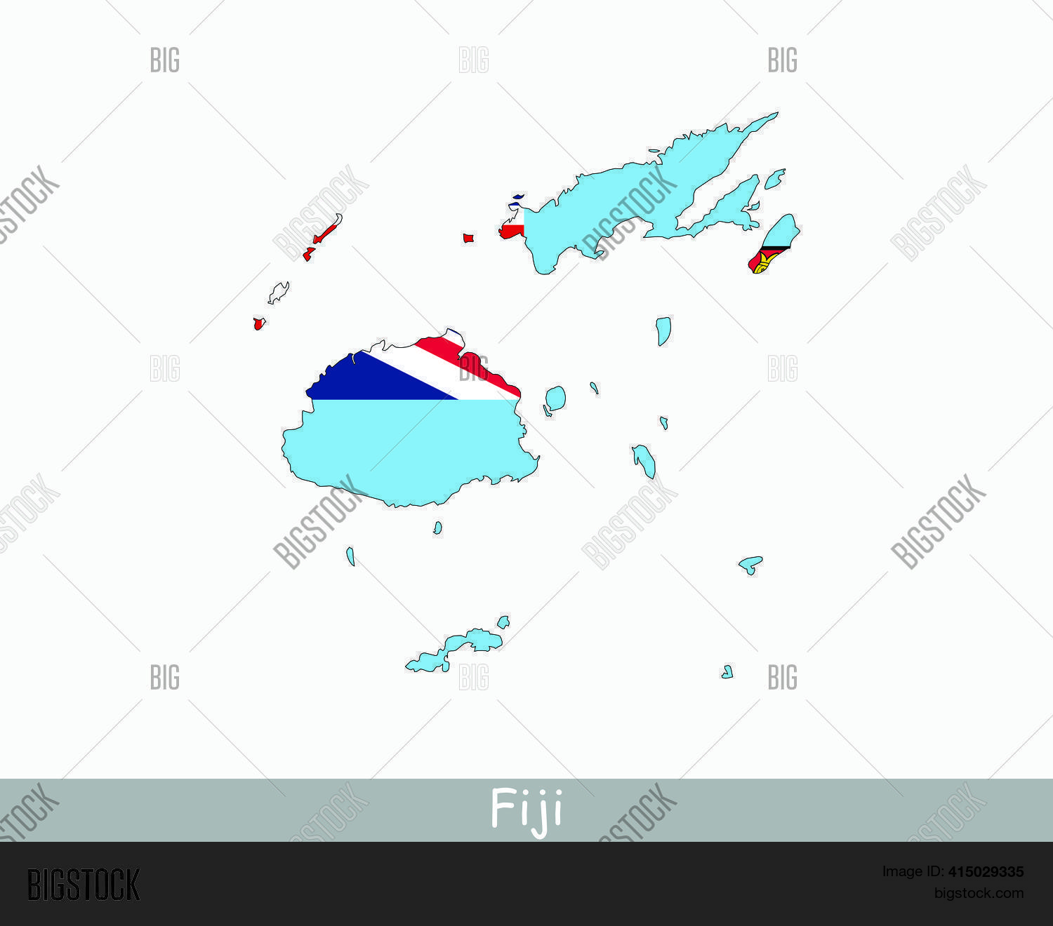 Fiji Map Flag. Map Vector & Photo (Free Trial) | Bigstock