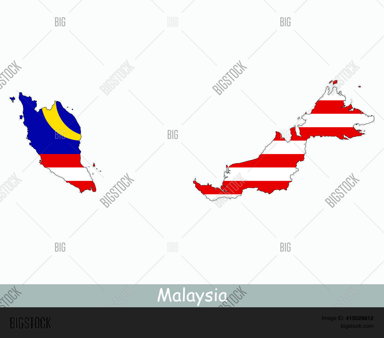 Malaysia Map Flag. Vector & Photo (Free Trial) | Bigstock