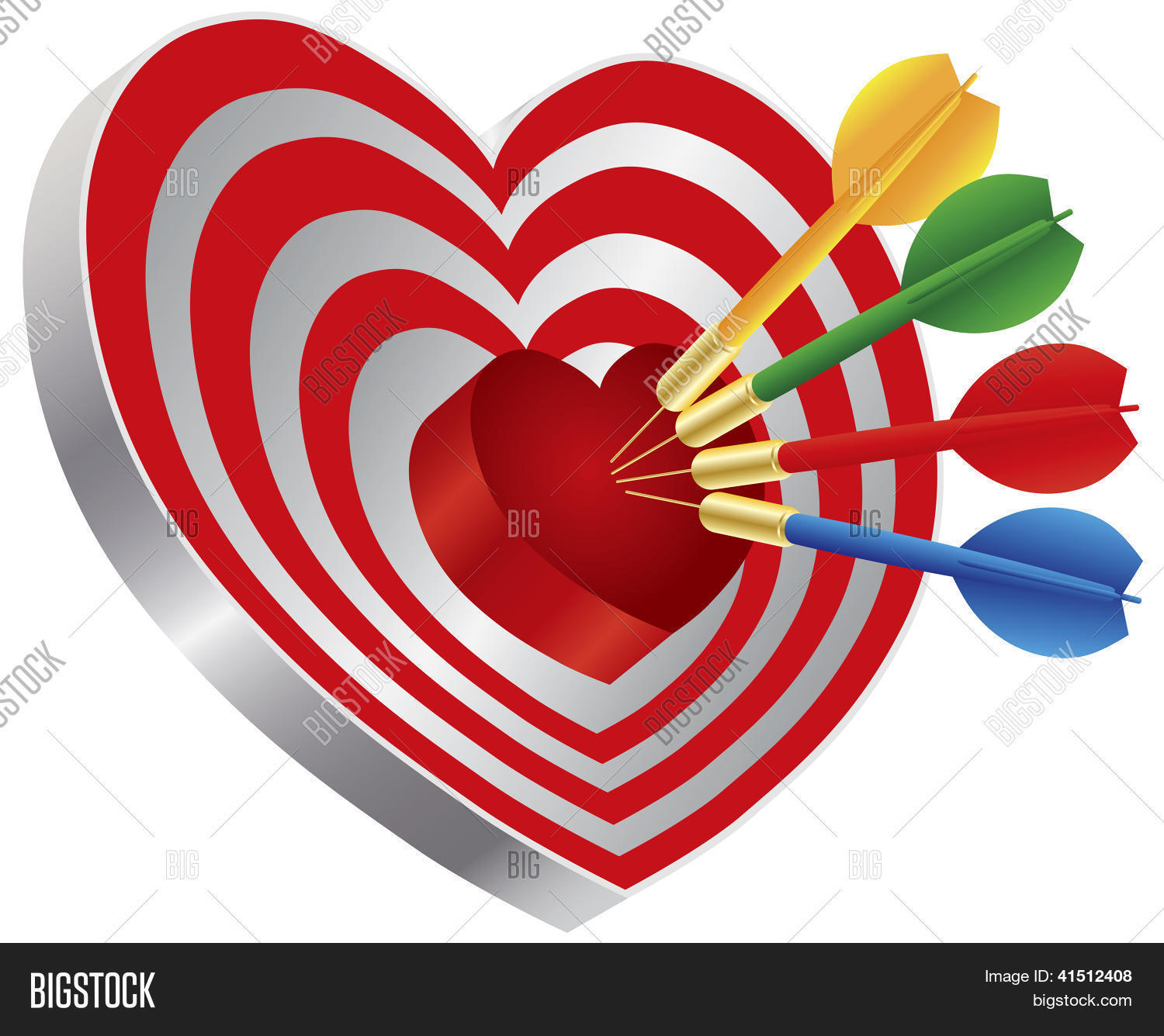 Darts On Heart Shape Vector & Photo (Free Trial) | Bigstock